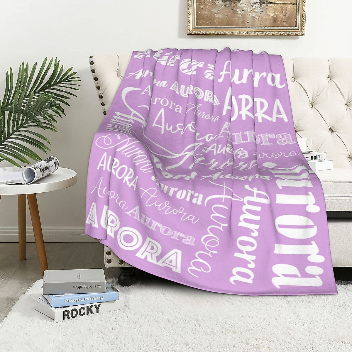 Sweewind Personalized Blanket for Kids Personalized Baby Blankets for Boys and Girl Custom Blanket for Baby Girls Boys Personalized Baby Blanket with Name Customized Personalized Baby Gifts (Orchid)