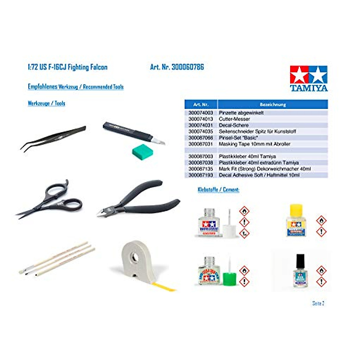 Tamiya 60786 1/72 F-16 Cj Fighting Falcon Plastic Model Airplane Kit