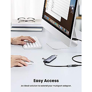 UGREEN USB Type C Extension Cable (10Gbps), USB 3.2 Type C Male to Female Fast Charging, Thunderbolt 3 Compatible with MacBook Pro iPad Pro Dell XPS Surface Switch DJI Mavic Dongle Hub,3FT