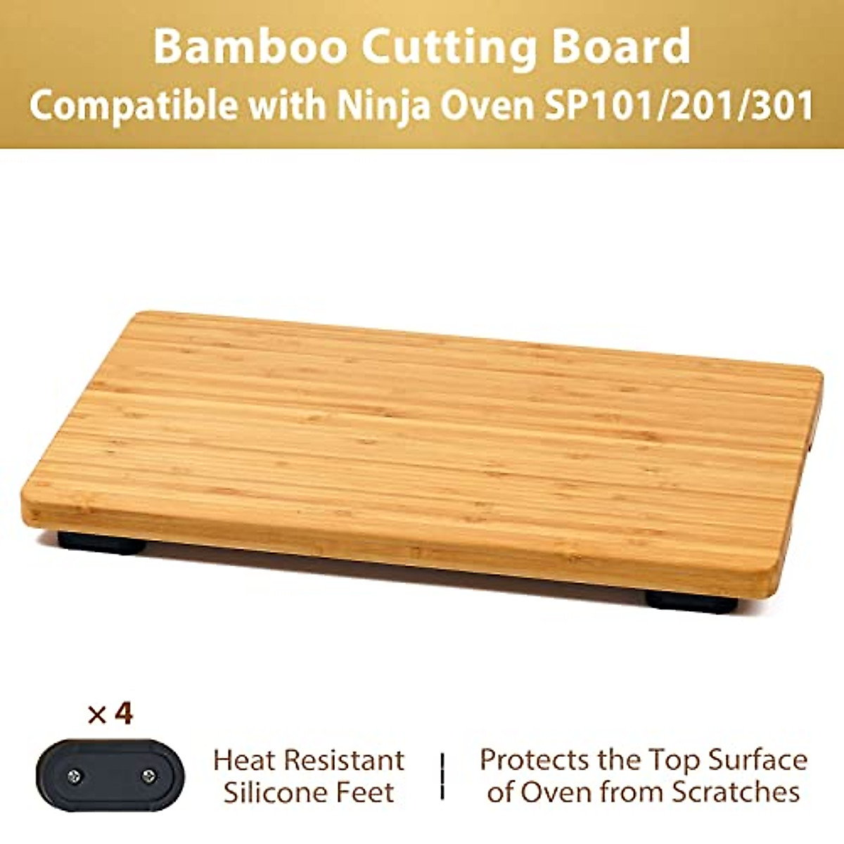 Cutting board Compatible with Ninja Foodi SP101 SP201 SP301 Digital Dual Heat Air Fryer, for Countertop Convection Toaster Oven, Heat Resistant Silicone Feet, Creates Storage Space, Protects Cabinets