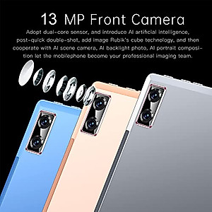 Tablet PC, Call Support 6G RAM 256G ROM 10 Inch Tablet 100-240V 5G WiFi Dual Band 10 Inch IPS Screen (Gold)