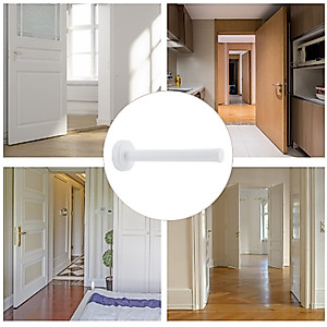 Modern Door Stopper, 6 Inch Stainless Steel Door Stop with Sound Dampening Rubber Bumper Wall Mounted Durable Door Holder with Hardware Screws Brushed Finish (5, White)