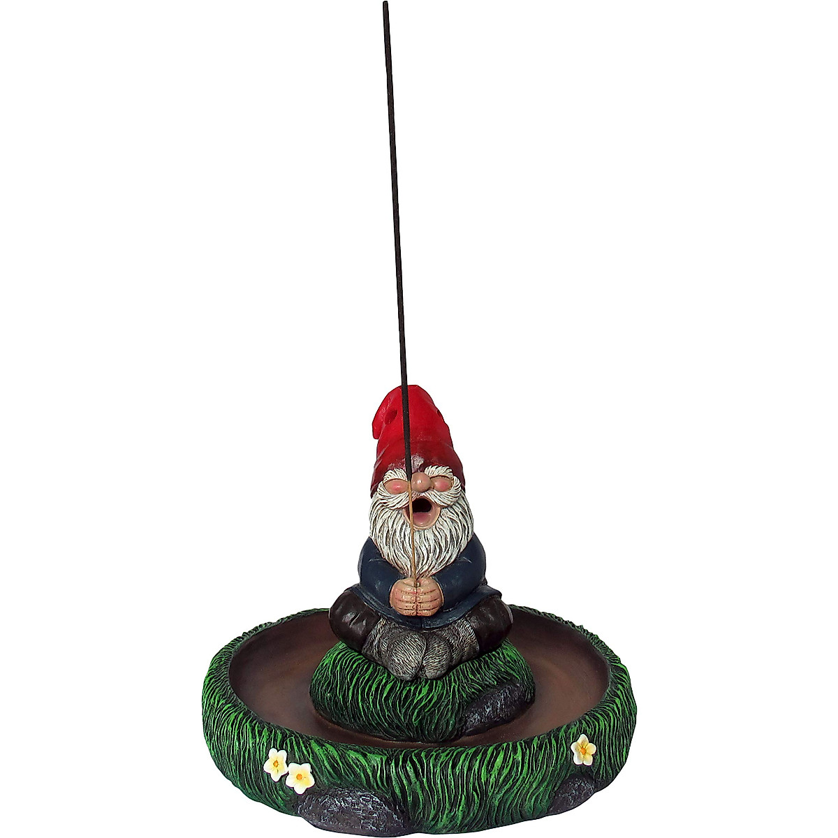 World of Wonders Ol' Smokey Gnaughty Gnomes Series Garden Gnome Incense Holder | Meditation Gifts for Your Home Office | Home Fragrance Products and Aroma Therapy - 7.5"