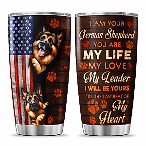 Best Handle, Dog Mom Gifts, Tumbler 20 Oz With Lid And Straw, Dog German Shepherd