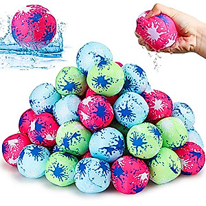 Honoson 50 Pieces Water Absorbent Ball Pool Toys Pool Balls Water Balls for Summer Outdoor Beach Pool Party Favors