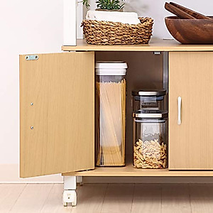 Fuji Boeki 99906 Multi Wagon, Kitchen Wagon, Width 23.5 inches (59.7 cm), Natural, White, Easy Assembly, Comes with Casters