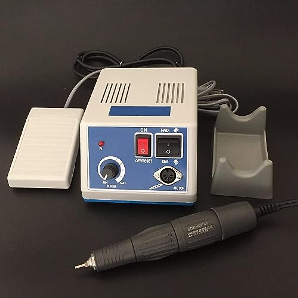 Finlon 35K RPM Micromotor Polisher Micro Motor Handpiece Polishing Handpiece Electric Micromotor Polishing Machine (A-90) For Lab,Jewelry,Ceramics,Silicone,Glasswork,Woodcarving, Artware