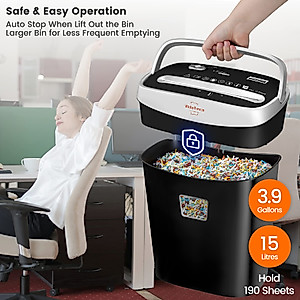 Paper Shredder,VidaTeco 10-Sheet Micro-Cut Shredder with US Patented Cutter,Also Shreds Card/Staple/Clip,Paper Shredder for Home Office,Durable&Fast with Jam Proof System,3.9-Gallon Basket (ETL)