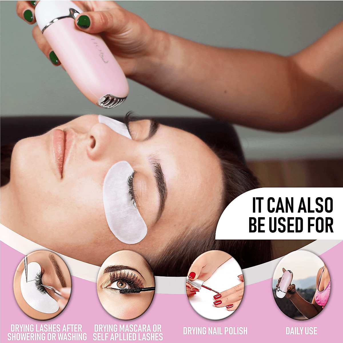 HOKA 2.0 Eyelash Extension Fan Eyelash Fan for Lash Extensions Portable Mini Fan for Eyelash Extension Lash Fan for Eyelash Extensions Lash Supplies Eyelash Extension Supplies Lash Dryer Eyelash