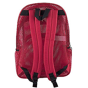 Collapsible Mesh Backpacks for Adults, School, Beach - Backpack with Reflective Strip and Wire Frame for Support (Red) Large