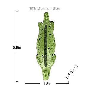 MIYING Decorative Wall Hooks, Home Wall Mounted Decoration Heavy Duty Single Cute Animal Hanger Coat Hooks for Keys, Towel, Bags, Hat, Jewelry, (Crocodile)