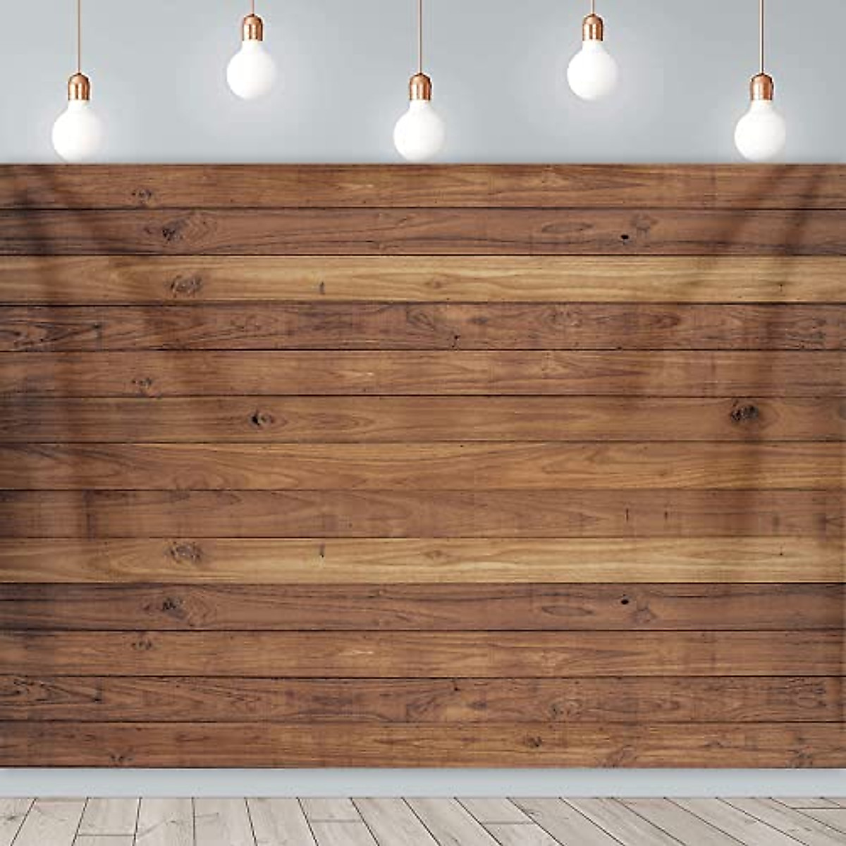 BINQOO 7x5ft Easter Wooden Backdrop Brown Wood Wall Happy Easter Retro Wood Floor Backdrop Photographic for Newborn Baby Kids Pet Food Baby Shower Wood Decor Background Photo Shoot Studio Props