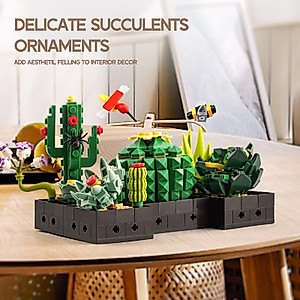 Vocrev Succulents Flowers Building Sets Compatible with Lego Sets for Adult, Tiny Succulent Flower Plant Home Décor, Botanical Collection, Ideas Gifts for Girls Women Flower-Lovers, 590 Pieces