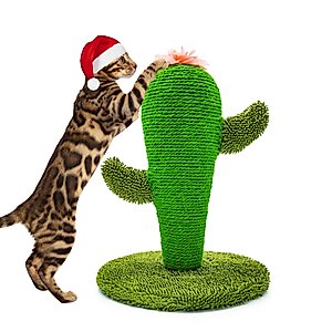 LIFLIX Cactus Cat Scratching Post, 17'' Cute and Fun Sisal Cat Scratcher for Indoor Cats and Kittens