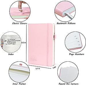 Dotted Journal Kit, Feela Dot Grid Journal Hardcover Planner Notebook Set For Beginners Women Girls Note Taking with Journaling Supplies Stencils Stickers Pens Accessories, A5, 224 Pages, Pink