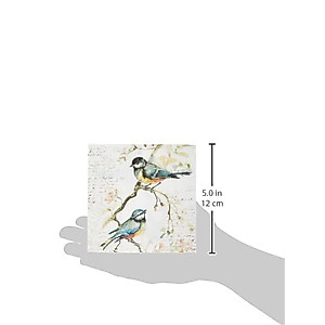 Boston International C811100 IHR Cocktail Beverage Paper Napkins, 5 x 5-Inches, Happy Little Titmice
