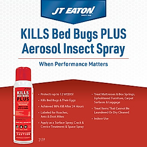 JT Eaton 217P Bed Bug Killer Plus Pro-Label, Non-Staining Water Based Insect Spray for Indoors (17.5 oz)