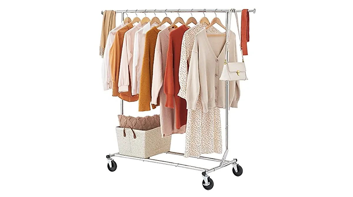 Tajsoon Heavy Duty Foldable Clothes Rack,Collapsible Garment Rack ...
