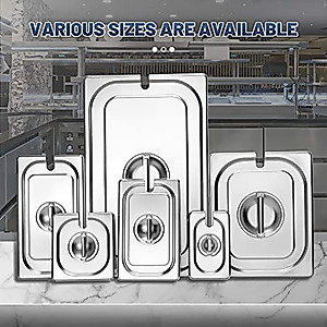 BIEAMA 6 Pack Hotel Pans, 1/6 Size 4" Deep, NSF, Commercial Stainless Steel Pan, Steam Table Pan, Catering Food Pan with Cover Notched