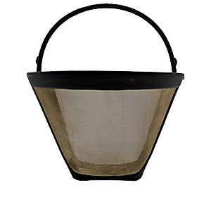 Blendin Reusable #4 Cone Style Gold Stainless Steel Mesh Coffee Filter, Compatible with Cuisinart GTF-4 and some other Coffeemaker Brewers (2 Pack)
