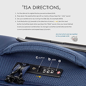 Verage Toledo 3 Pieces Luggage Sets, Softside Expandable Spinner Wheel Suitcase with Flashlight, Navy, 3-Piece Set(20/24/29)