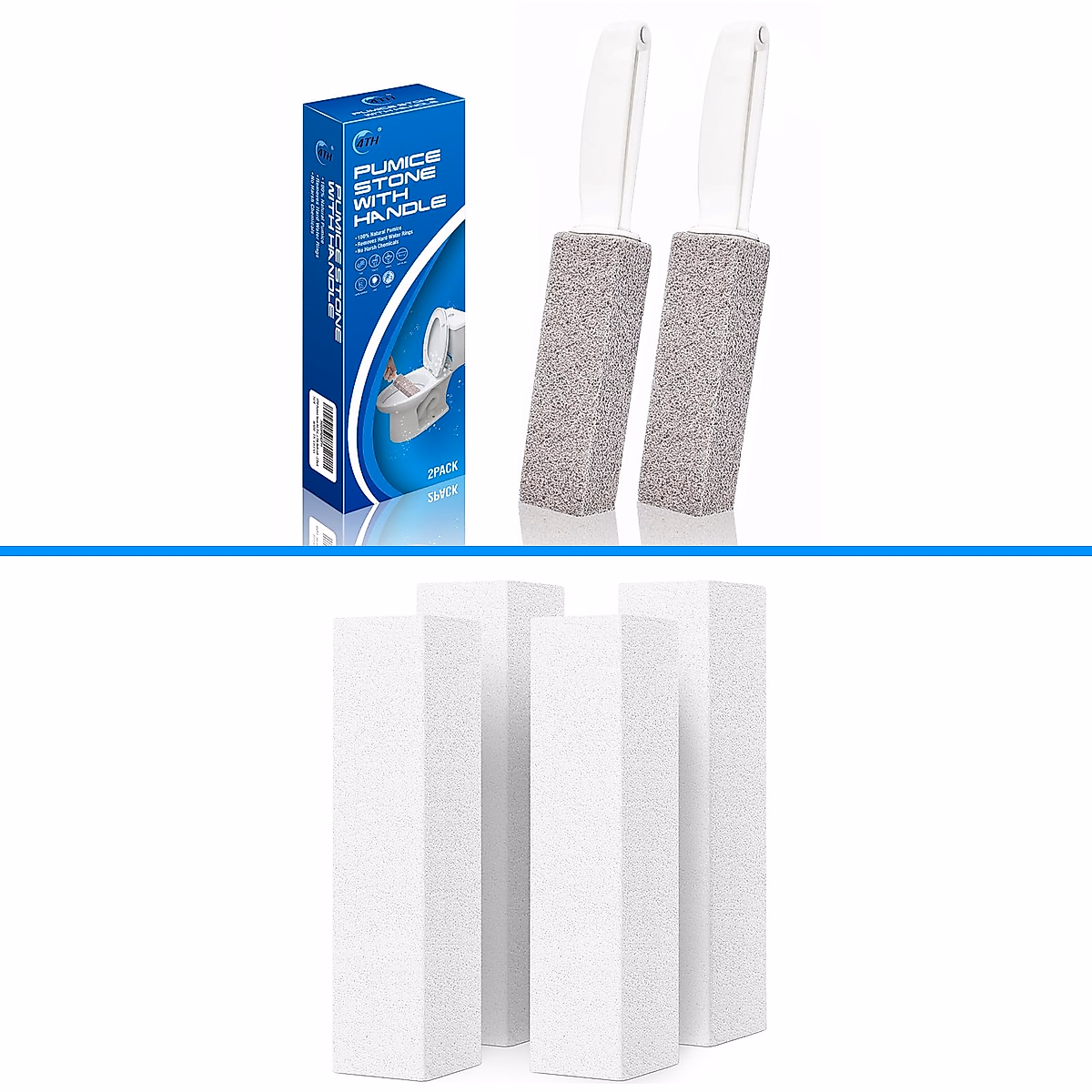 4TH Pumice Stone for Toilet Bowl Cleaning,Powerfully Remove Stubborn Stains： Limescale,Hard Water Ring,Calcium Buildup,Iron,Rust