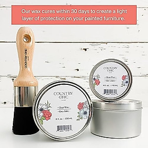 Furniture Wax - 100% Natural Sealant for Chalk Furniture Paint or Raw Wood, Light Protection, Easy to Apply, No Odor, Eco-Friendly - 7 Color Choices - Clear (4 oz)