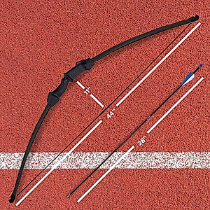 Keshes Archery Recurve Bow and Arrow Youthbow Set - 44" Beginner Breakdown Bows for Outdoor Practice – Longbow kit with Equipment for Youth and Kids