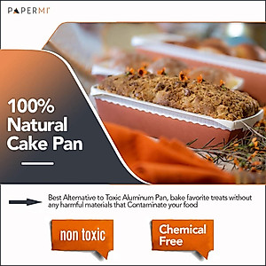 Paper Loaf Pans – 24pcs, 6.5” x 2.5”, 1.75”, 14oz – Oven, Microwave & Freezer Safe – Paper Cake Pans You Can Take From Bake to Serve – Non Stick, Disposable Molds for Runny, Thick & Dough Batter