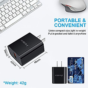 Adaptive Fast Charger for Samsung Galaxy S23 S22 S22+ S22 Ultra S21 S20 FE S20+ S10 S9 S8 A20 A21 A51 A71 A11 A01 A9 A10e A14 Note 20 Ultra,18W Quick Charge 3.0 Wall Charger Type C Fast Charging Cable