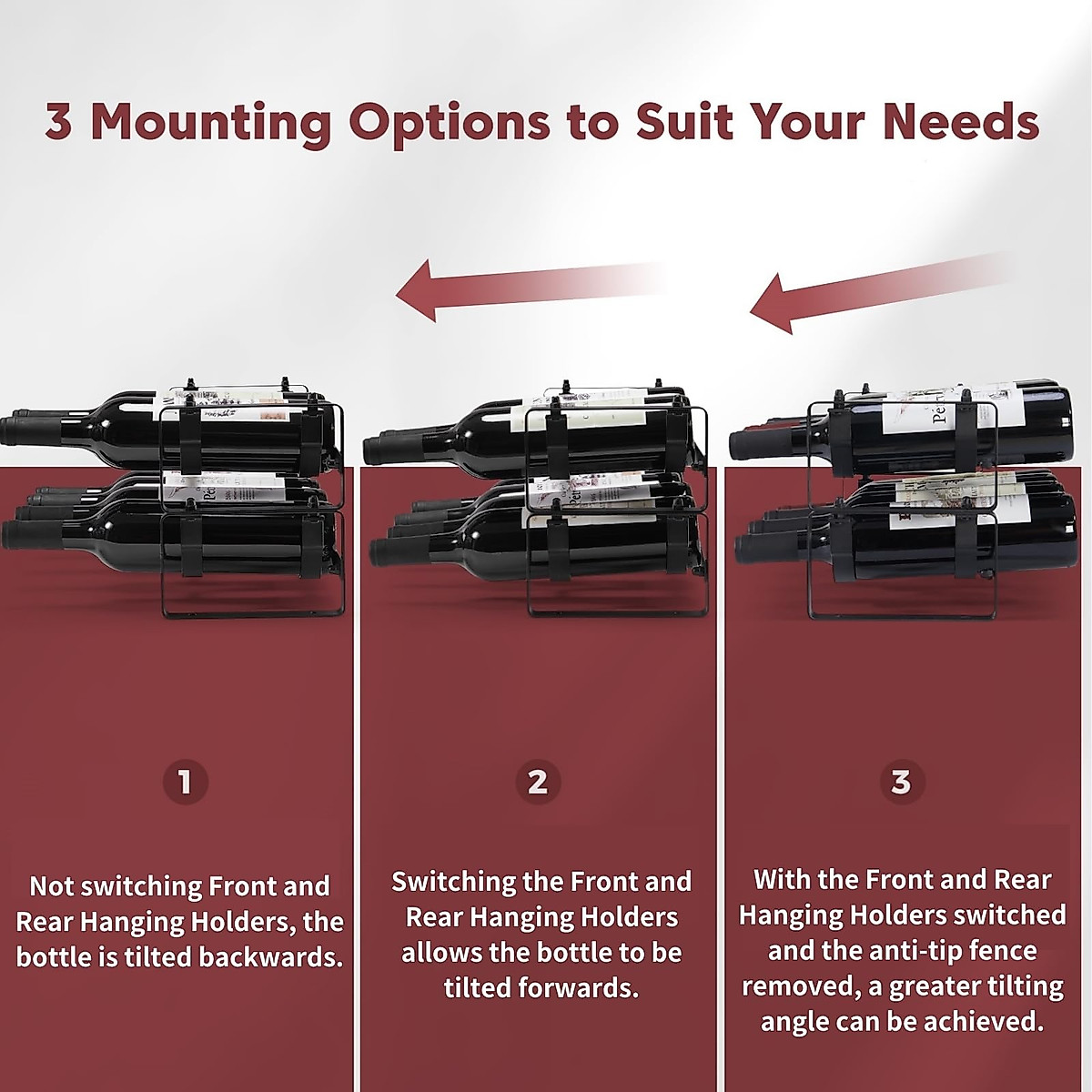 ICOHOT Stackable Wine Rack Countertop, Sturdy Wine Bottle Holder Freestanding for Cabinet, 2 Tier Small Tabletop Wine Holder Stand for Pantry Bar, Wire Wine Bottle Rack Metal Wine Storage Organizers