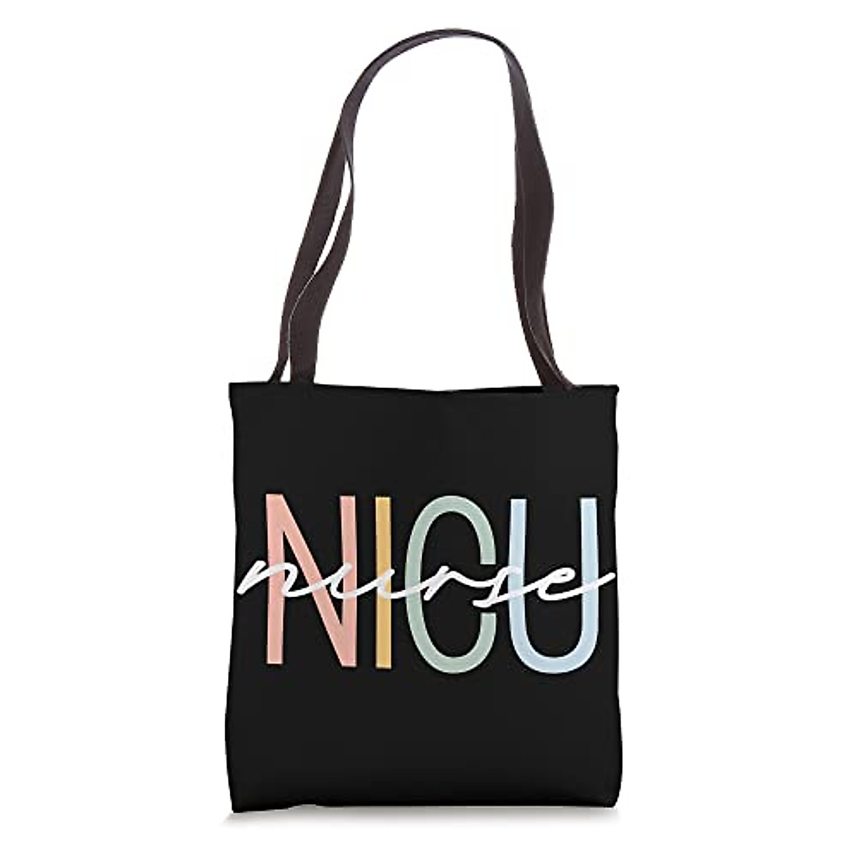 NICU Nurse ICU Neonatal Boho Rainbow Team Tiny Humans Retro Tote Bag