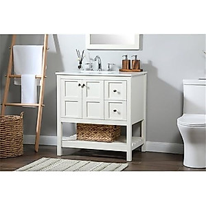 Elegant Kitchen and Bath 32 inch Single Bathroom Vanity Cabinet - White