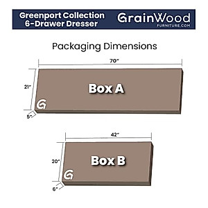 Grain Wood Furniture Greenport 6-Drawer Dresser, Brushed Walnut