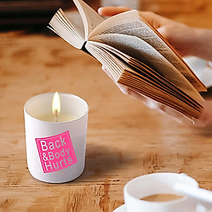 Candles Gifts for Women Funny Unique Christmas Birthday Gifts for Sister Bestie Best Friend Her Wife Girlfriend Stocking Stuffers for Adults Women Back and Body Hurts Lavender Scented Soy Candle