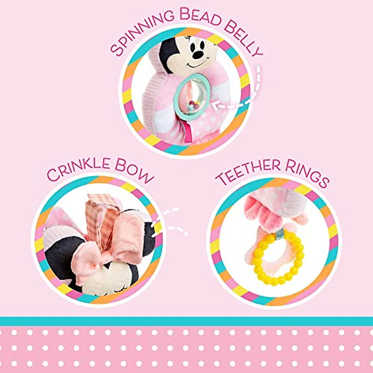 KIDS PREFERRED Disney Baby Minnie Mouse Spinner Ball On The Go Activity Toy