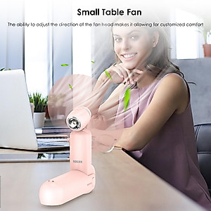 NONLOCK 4 IN 1 Portable Handheld Fan,Personal Foldable Cooling Fan, Mini Pocket Fan,Desk Fan,Hand Fan,Flashlight,Power Bank,Table Lamp,Camping Travel Beach Fan, Birthday Gifts for Women Mom(Pink)