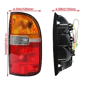 ECOTRIC Tail Light Lamp w/Bulb(s) Compatible with 1995-2000 Toyota Tacoma Truck Replace for TO2801116 8155004030 Rear Taillight Signal Brake Light Passenger Side Right RH