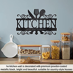 QUEEN KING Metal Kitchen Wall Decor, Kitchen Signs Wall Decor, Rustic Metal Kitchen Decor Sign, Country Farmhouse Wall Art Decoration for Home, Kitchen or Dining Room 13.8 x 8.8 Inches (Black)