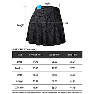 Fulbelle Tennis Skirt with Shorts, Cute Casual Summer Athletic Golf / Running Skorts with Pockets for Women, Colorful Flower Large