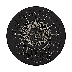Moon Sun Stars Astrology Black PopSockets Standard PopGrip