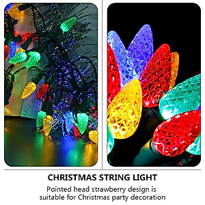 SOLUSTRE Outdoor Decor Strawberry String Lights LED Christmas Tree Hanging Lights Christmas Night Lights for Wedding Party Bedroom Outdoor Decoration (No Battery) Led String Lights