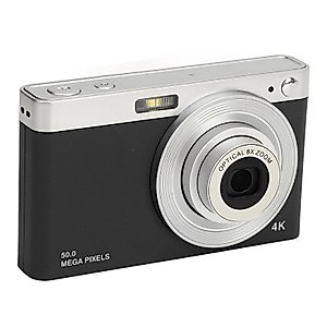 4K Digital Camera, Full HD 50MP 16X Digital Zoom Compact Point and Shoot Camera, Lightweight Small Vlogging Video Camera with Built in Flash & Filters, for Beginners Kids Teens