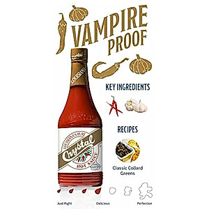 Crystal Louisiana's Pure Hot Sauce with Garlic, 12 Ounce, Aged Cayenne Peppers, Medium Heat, Flavor Gumbo to Bloody Mary's