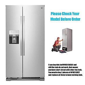 W10515058 Main LED Light and Driver Fit for Whirlpool Kenmore Maytag Kitchenaid, Only PCD Board, Replacement WPW10515058, PS11755867, W10522611, 3021142, W10465957, AP6022534