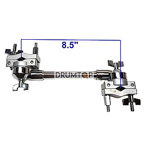 Dual Drum Clamp with 360° Rotation - V-to-V Ratcheting Clamp - Mounting Bracket with Quick-Release Double Clamp - Extended 8.5” Length - By DRUMTOP