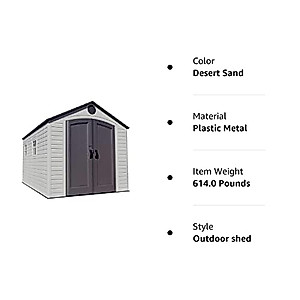 Lifetime 6402 Outdoor Storage Shed, 8 x 12.5 ft, Desert Sand