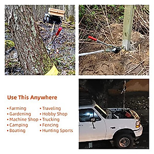 TBAPFS 5 Ton Heavy Duty 3 Hook Steel Cable Dual Gear Power Puller Come Along Chain Winch Ratchet Tool, Automotive Hoist Hand Winch Cable Puller Stretcher Lift