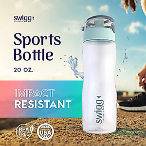 1 BPA Free Sports Water Bottles for School Gym Bicycle Car - Leak Proof Sports Waterbottles - See Through Reusable Clear Water Bottle botella de agua Made of Tritan Plastic Refillable 24oz