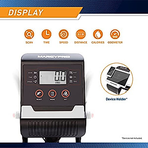 Marcy Dual Action Cross Training Recumbent Exercise Bike with Arm Exercisers, Gym Equipment for Work from Home Fitness, Black JX-7301